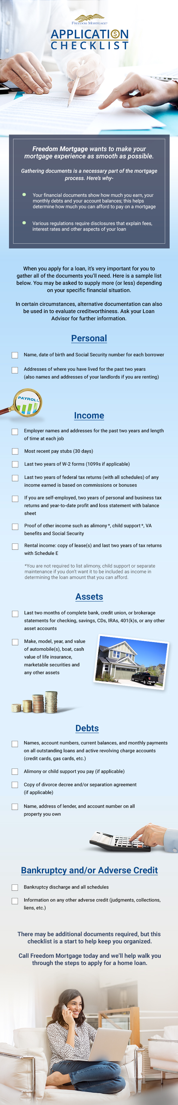 Mortgage Application Checklist | Freedom Mortgage